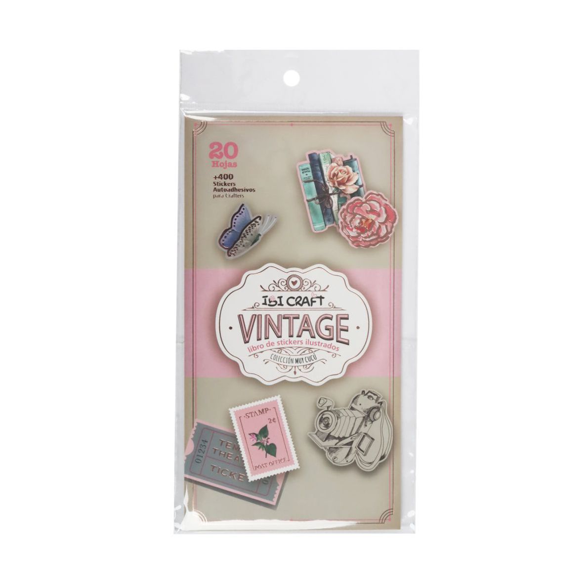 Block de 20 hojas de Stickers adhesivos Ibi Craft Vintage - MULTIARTE ...