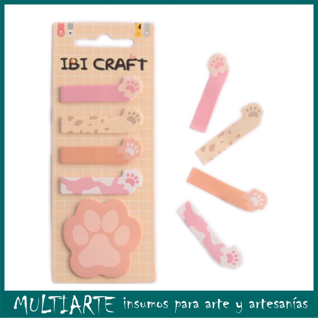 Post It Pack de 5 Block de notas autoadhesivas Huella de perro Ibi ...