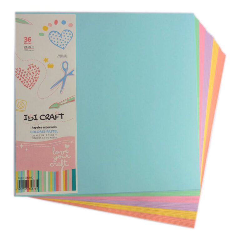 Pack de papeles para Scrap Ibi Craft 6 colores pastel - MULTIARTE ...