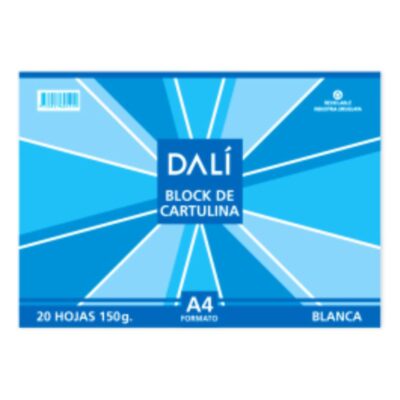Block A4 Cartulina Blanca Dali 20 Hojas - MULTIARTE insumos para arte y ...